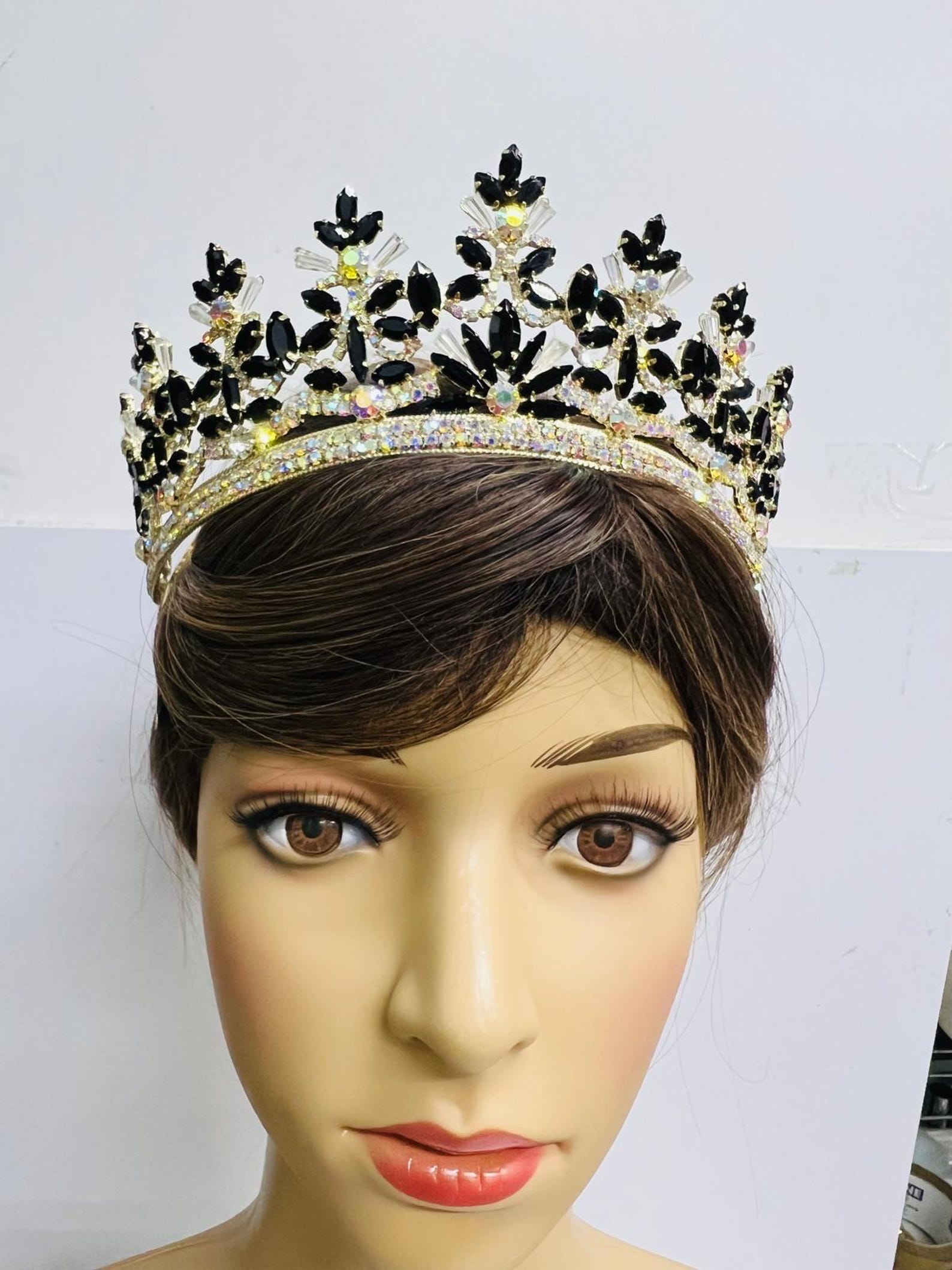 FAST SHIPPING!!! Gold With Royal Blue and AB Stones Tiara, Gorgeous ...