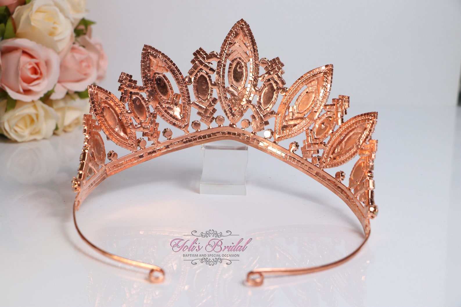 FAST SHIPPING Rose Gold Sparkling Tiara Crystal Tiara - Etsy
