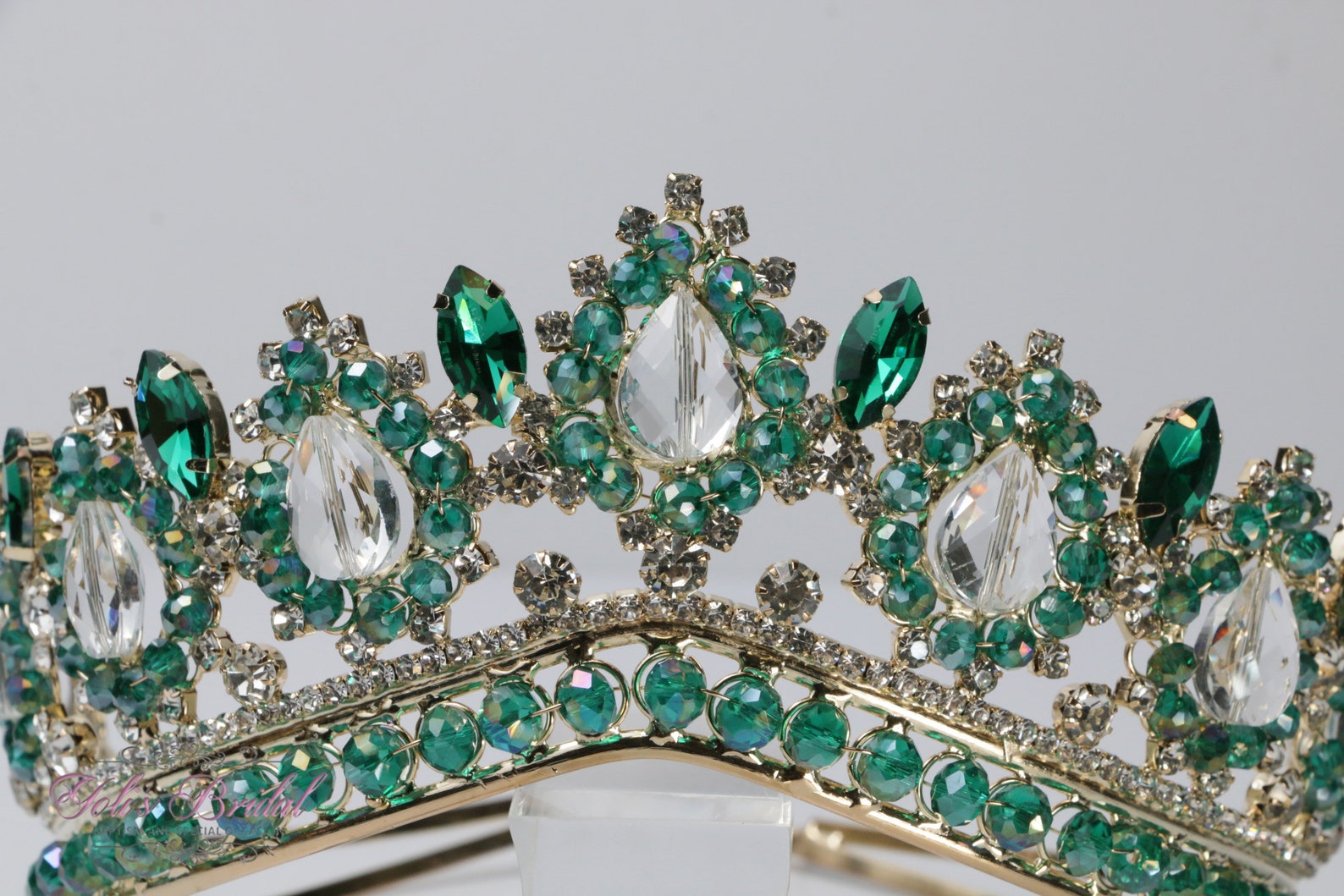 FAST SHIPPING!!! Beautiful Gold Tiara With Jade Stones, Gold Tiara ...