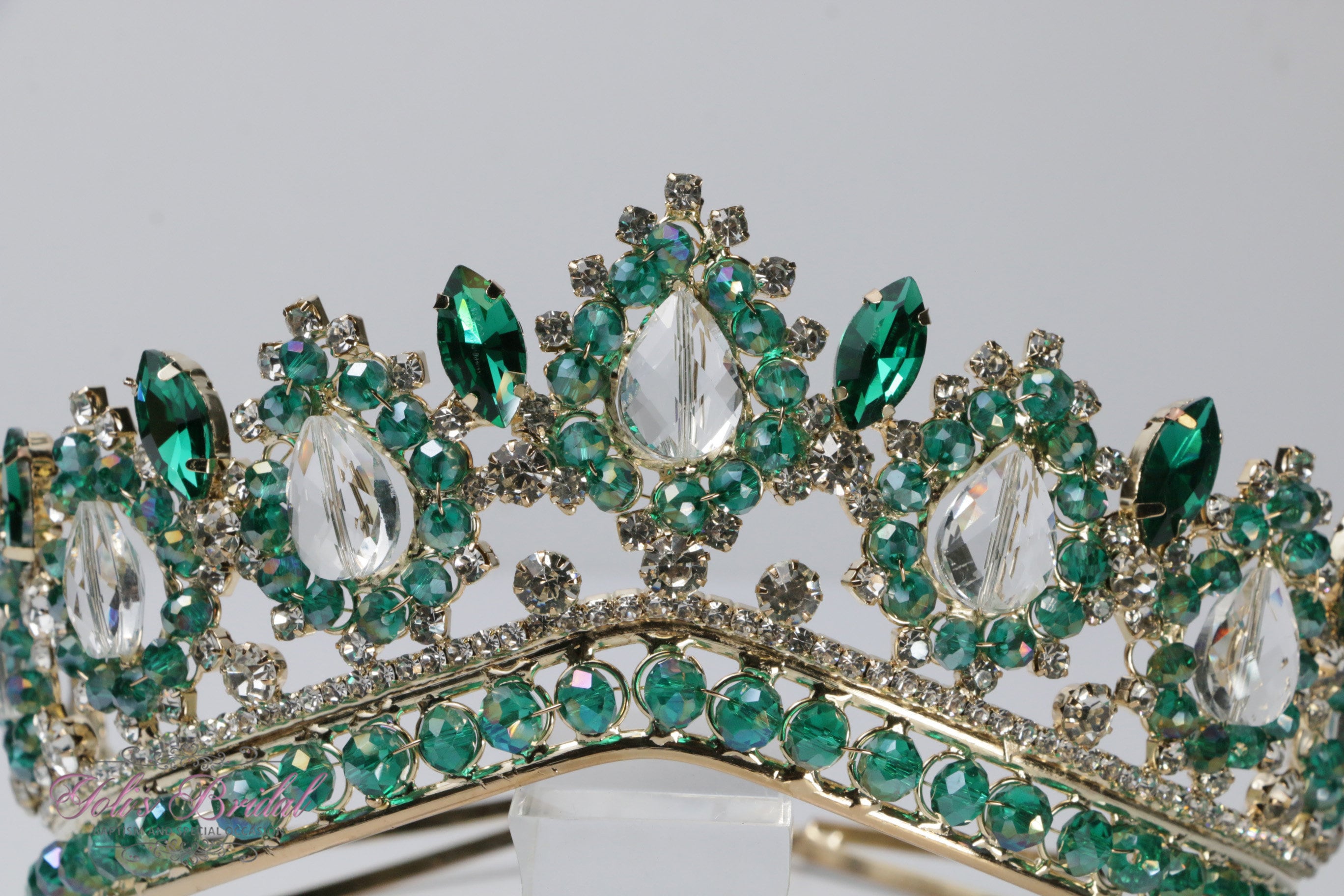 FAST SHIPPING!!! Beautiful Gold Tiara With Jade Stones, Gold Tiara ...