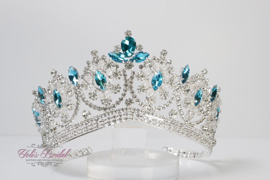 FAST SHIPPING!!! Silver With Turquoise Tiara, Gorgeous Silver Tiara ...