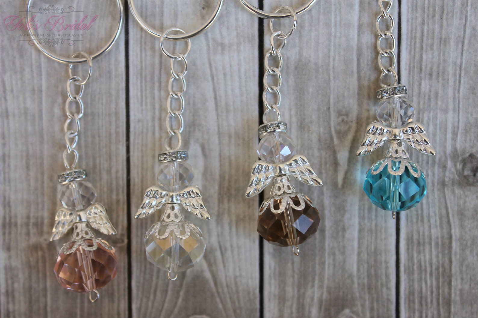 FAST SHIPPING 12 Pieces Silver Angel Key Chain Christening - Etsy