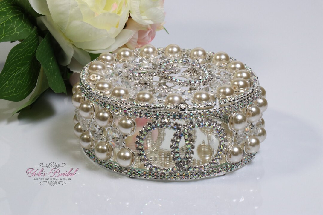 Silver Beautiful Wedding Box, Lasso Box, Crystal Box, Treasure Chest ...