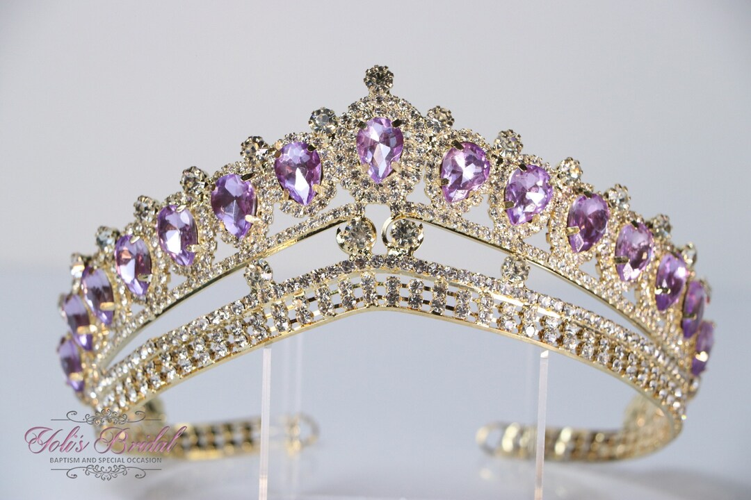 FAST SHIPPING!!! Gold With Lilac Tiara, Gorgeous Gold Tiara, Stunning ...
