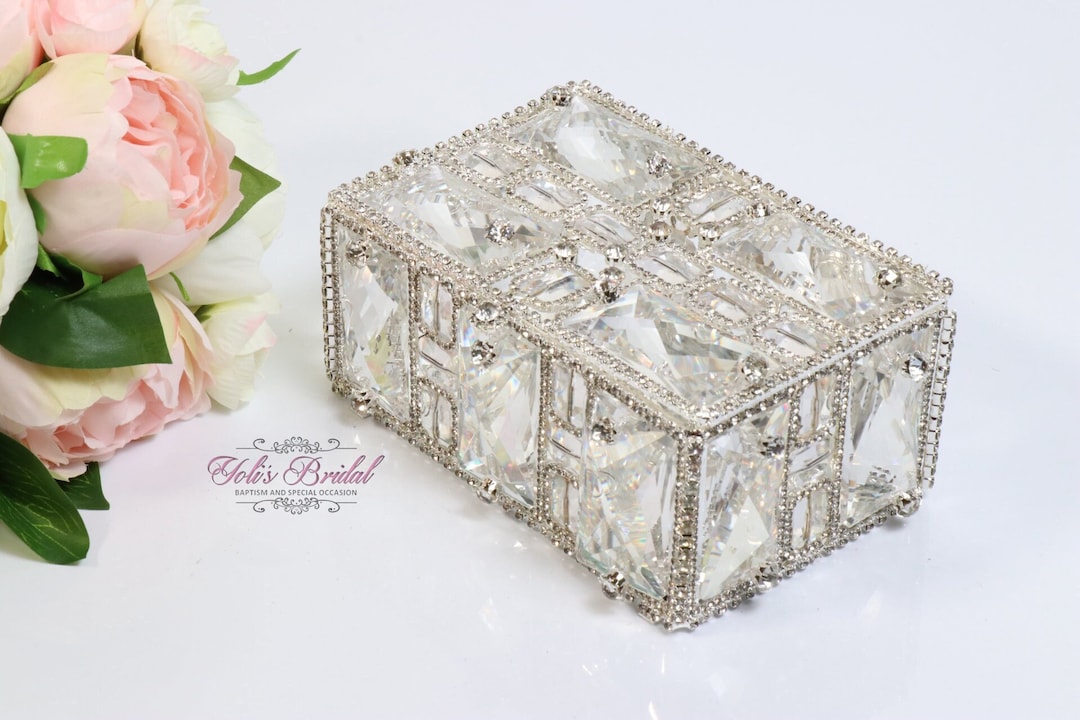 Silver Beautiful Wedding Box, Lasso Box, Crystal Box, Treasure Chest ...