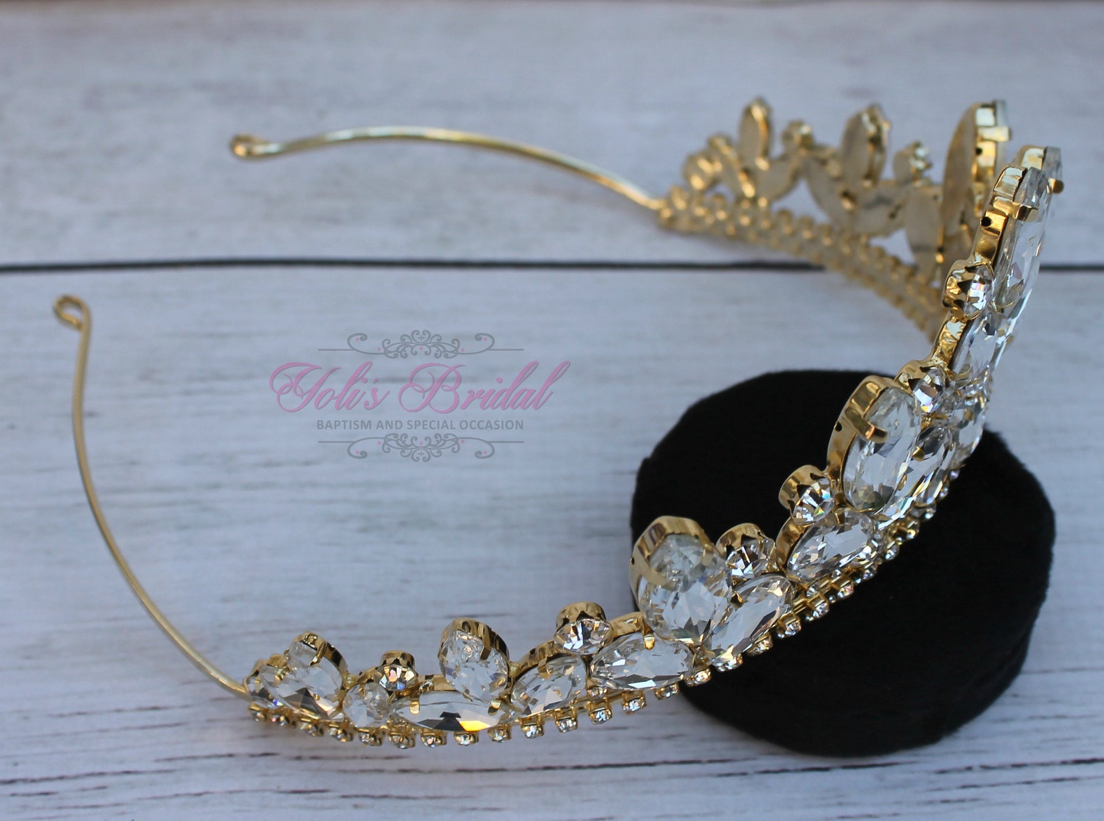 FAST SHIPPING Gold Sparkling Tiara Crystal Tiara Wedding - Etsy