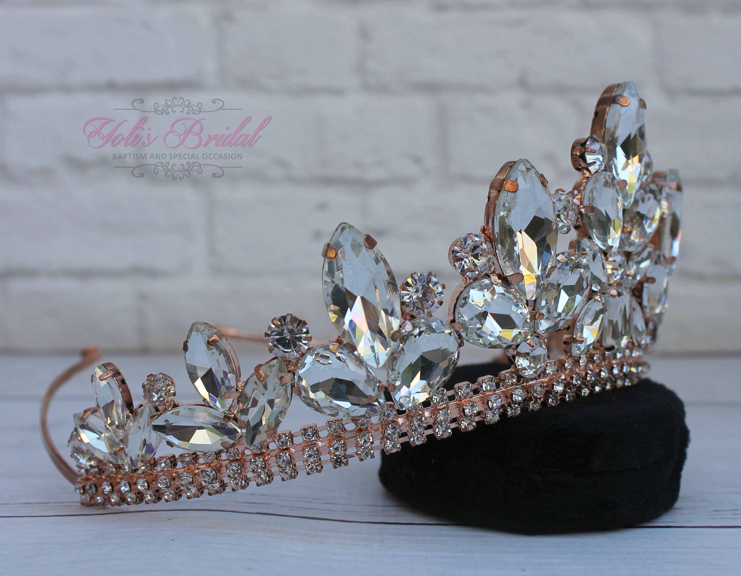 FAST SHIPPING Rose Gold Sparkling Tiara Crystal Tiara | Etsy