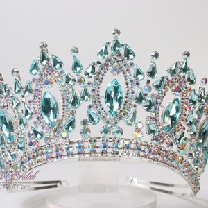 FAST SHIPPING!! Silver AB and Sky Blue Stones Tiara, Silver Tiara ...