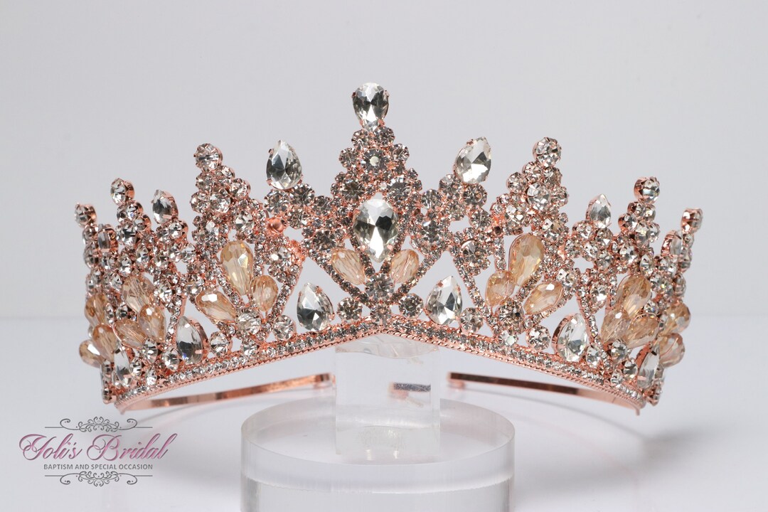 FAST SHIPPING!!! Rose Gold Sparkling Tiara, Rose Gold Crystal Tiara ...