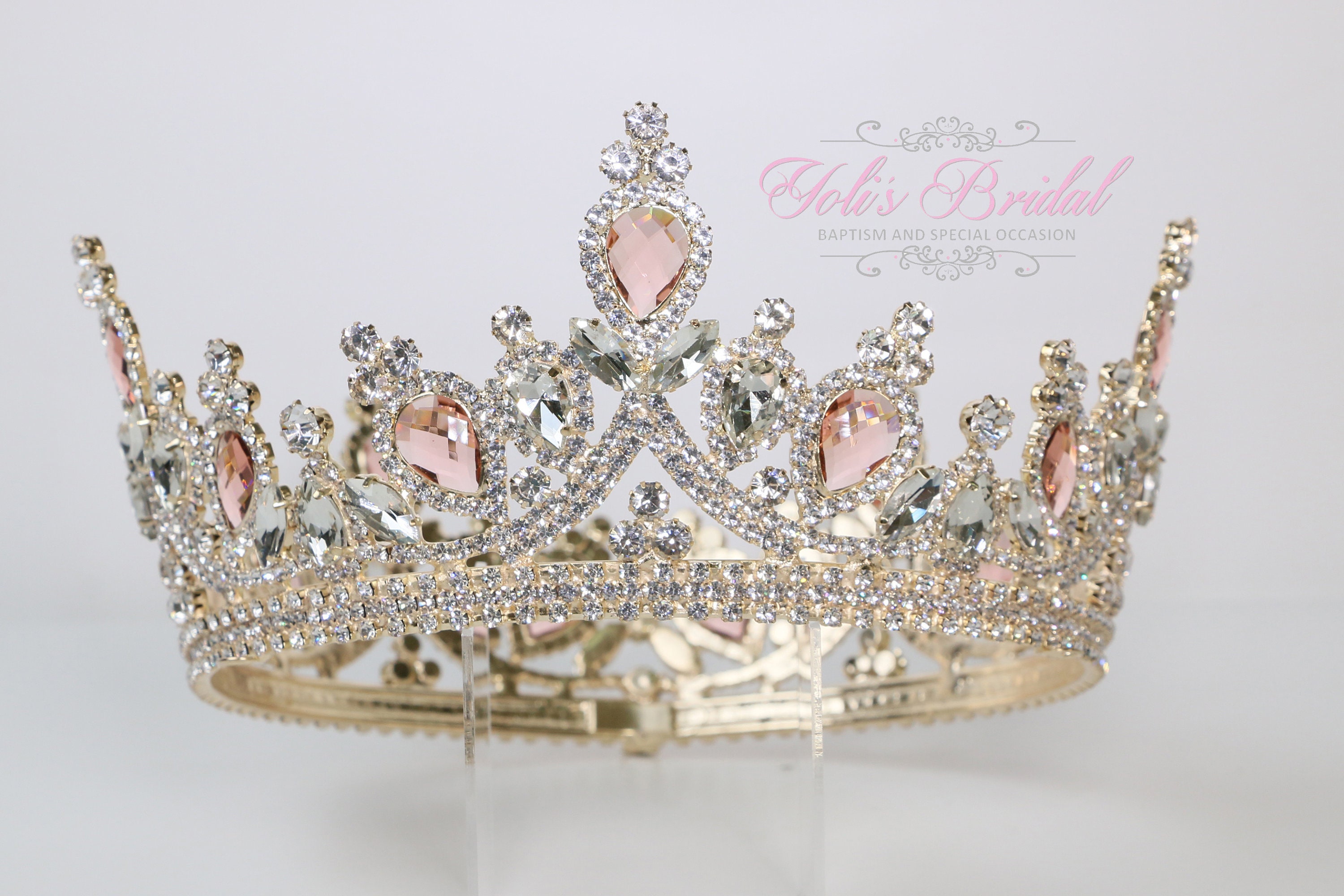 FAST SHIPPING Beautiful Sparkling Gold Full Round Crown - Etsy