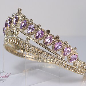 FAST SHIPPING!!! Gold With Lilac Tiara, Gorgeous Gold Tiara, Stunning ...