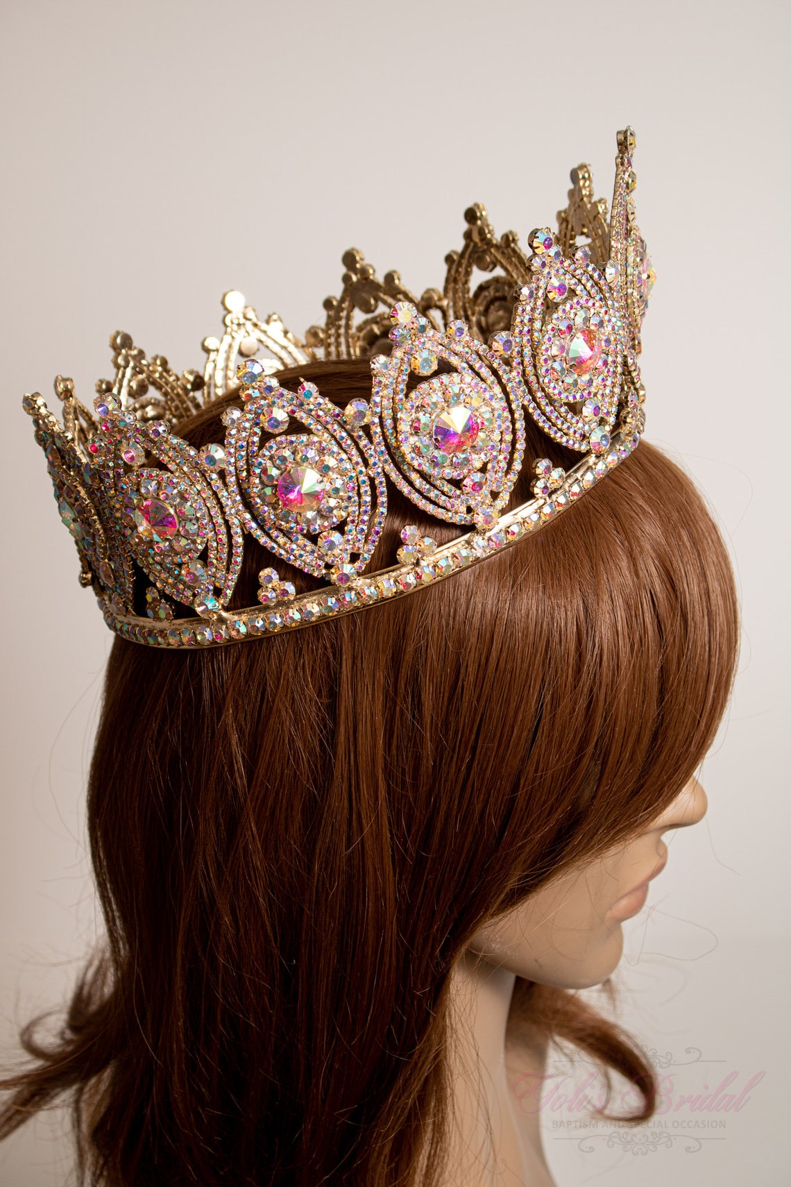 FAST SHIPPING Gold AD Sparkling Tiara Crystal Tiara Wedding - Etsy