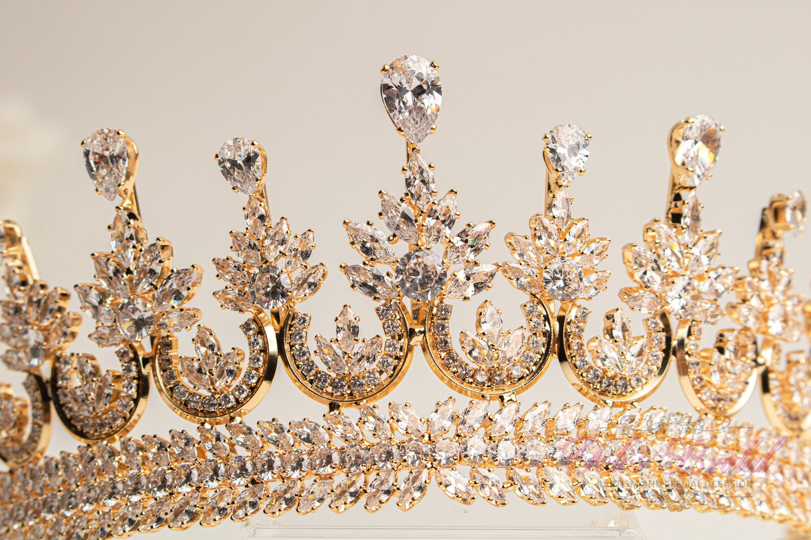 FAST SHIPPING!!! Zirconia Gold Tiara, Quinceañera Tiara, Crystal Tiara ...