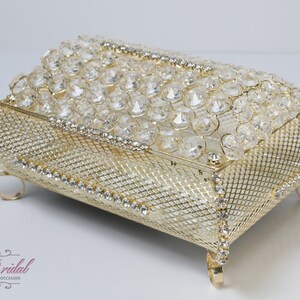 NEW!!! Beautiful Crystal Box, Gold Wedding Lasso Box, Gold Wedding ...