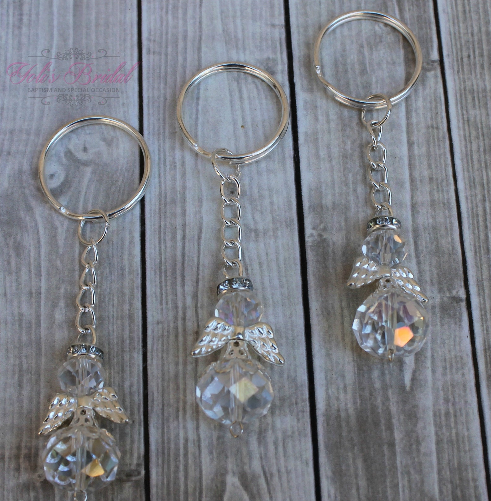 FAST SHIPPING 12 Pieces Silver Angel Key Chain Christening - Etsy