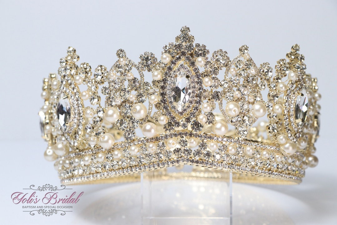 FAST SHIPPING!!! Gold Round Crown, Royal Crown, Full Crown, Tiara ...