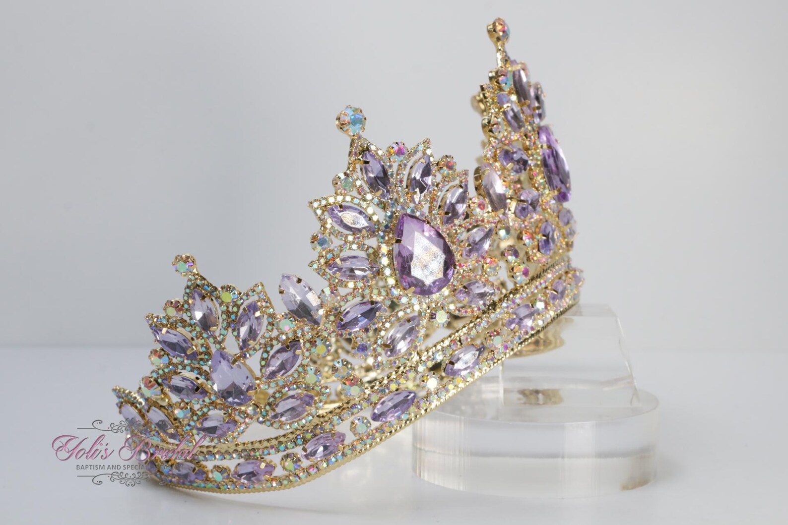 FAST SHIPPING!!! Gold AB With Lilac Stones Tiara, Communion Tiara ...