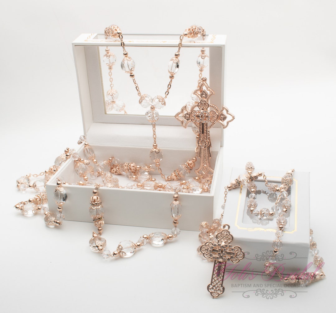 FAST SHIPPING!! Beautiful Wedding Lasso and Matching Rosary in Rose ...