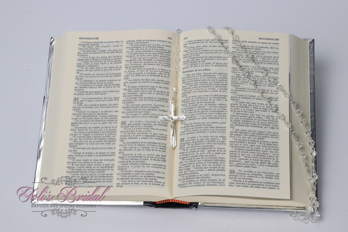 FAST SHIPPING!! Beautiful Silver Embossed Bible, Communion Bible ...