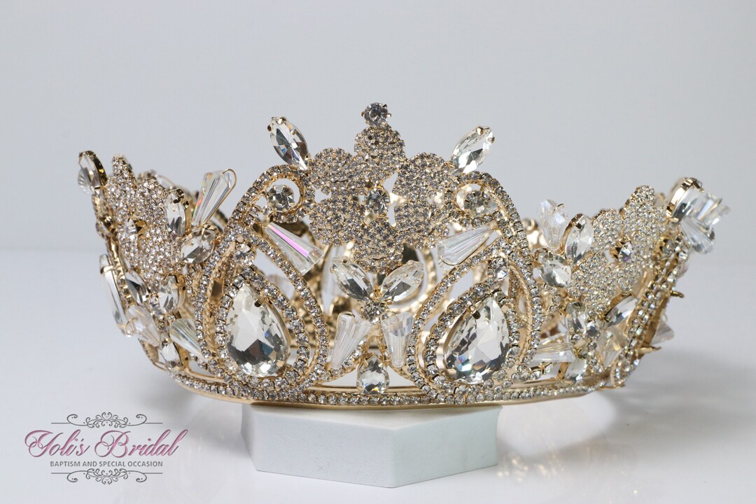 FAST SHIPPING!!! Gold Round Crown, Royal Crown, Full Crown, Tiara ...