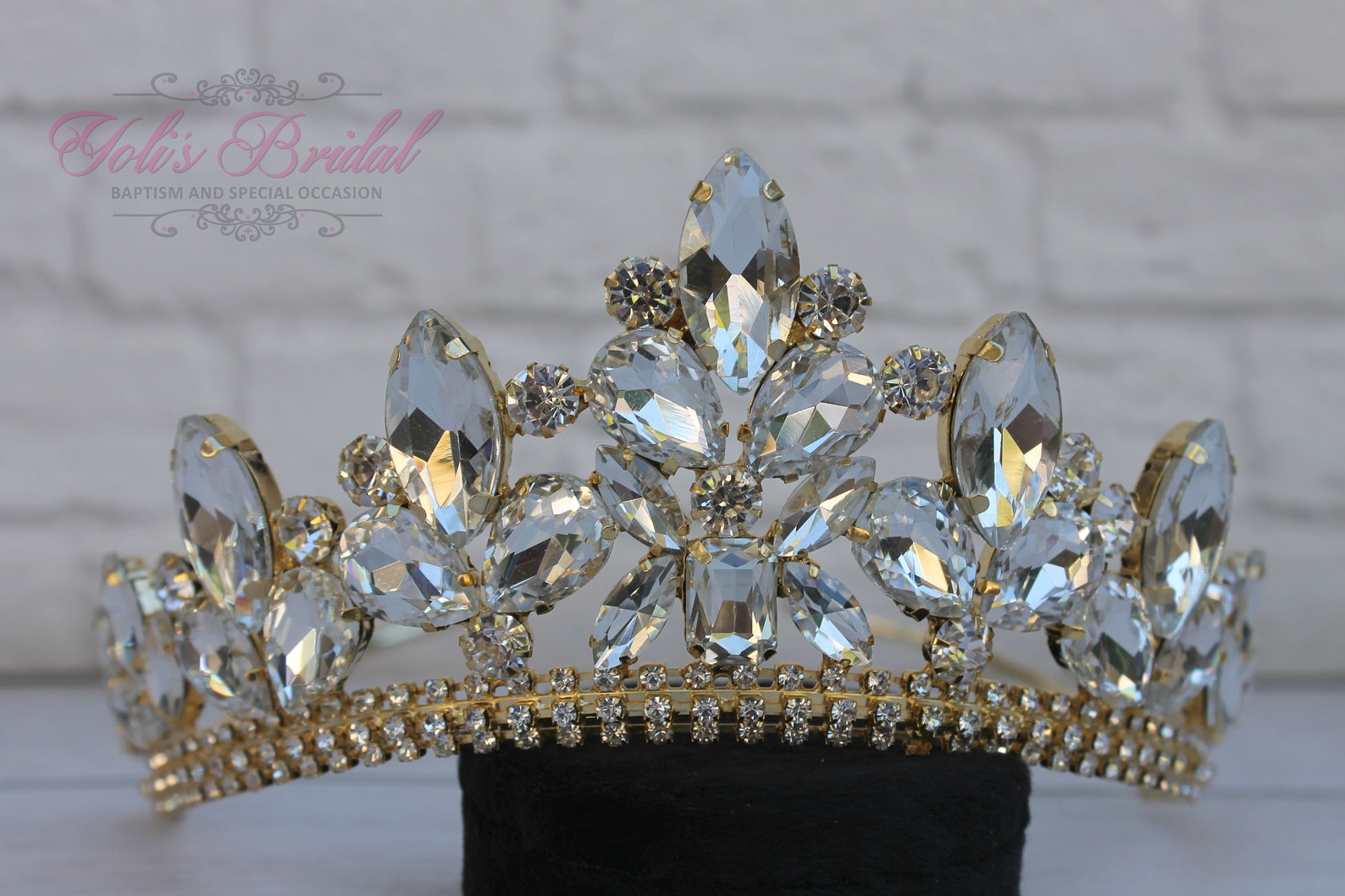 FAST SHIPPING Gold Sparkling Tiara Crystal Tiara Wedding - Etsy