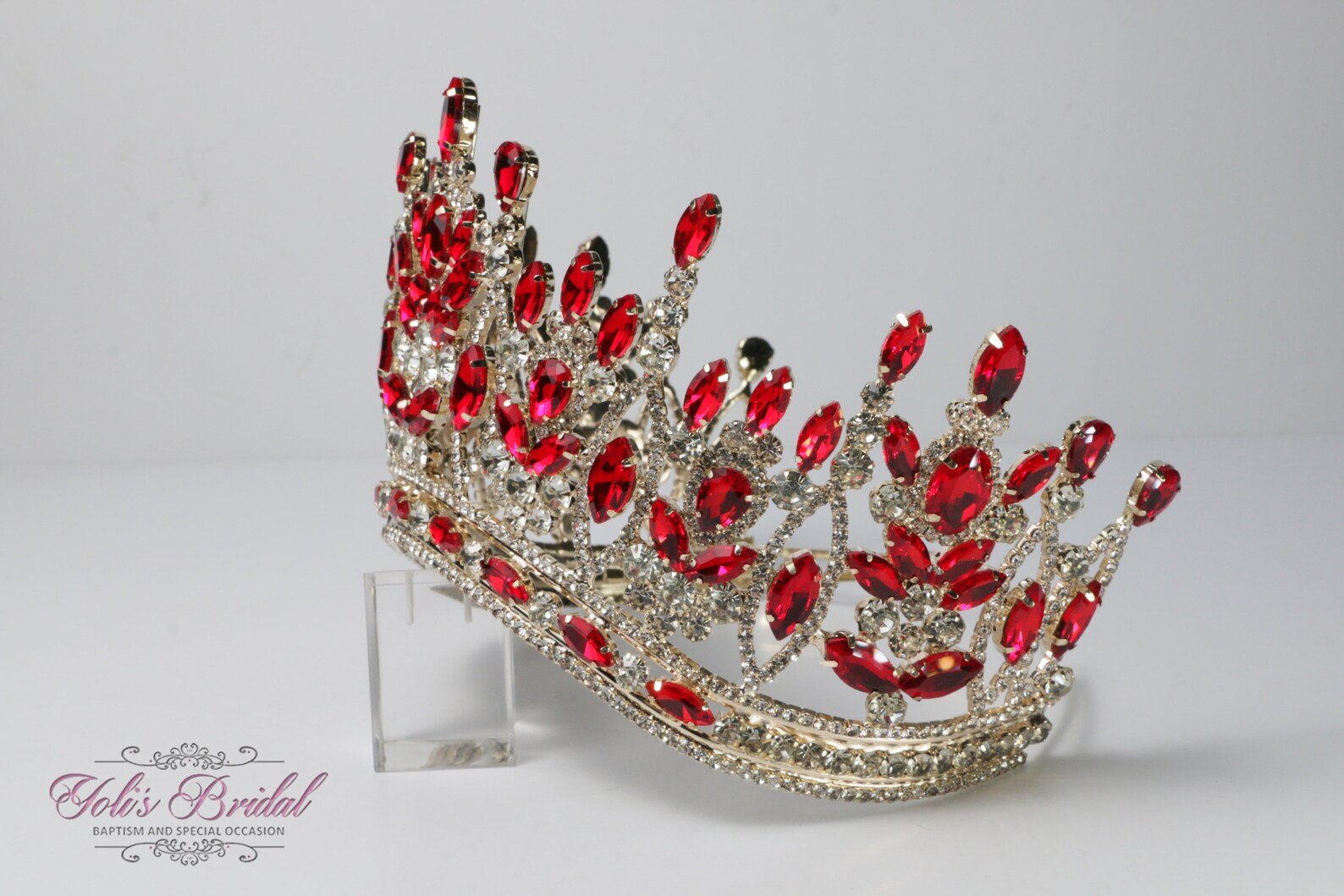 FAST SHIPPING! Gold With Red Stones Tiara, Gorgeous Gold Tiara, Red ...