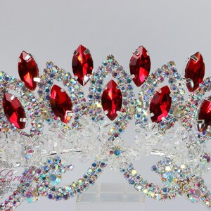 FAST SHIPPING!!! Silver AB With Red Stones Crown, Gorgeous Silver Tiara ...