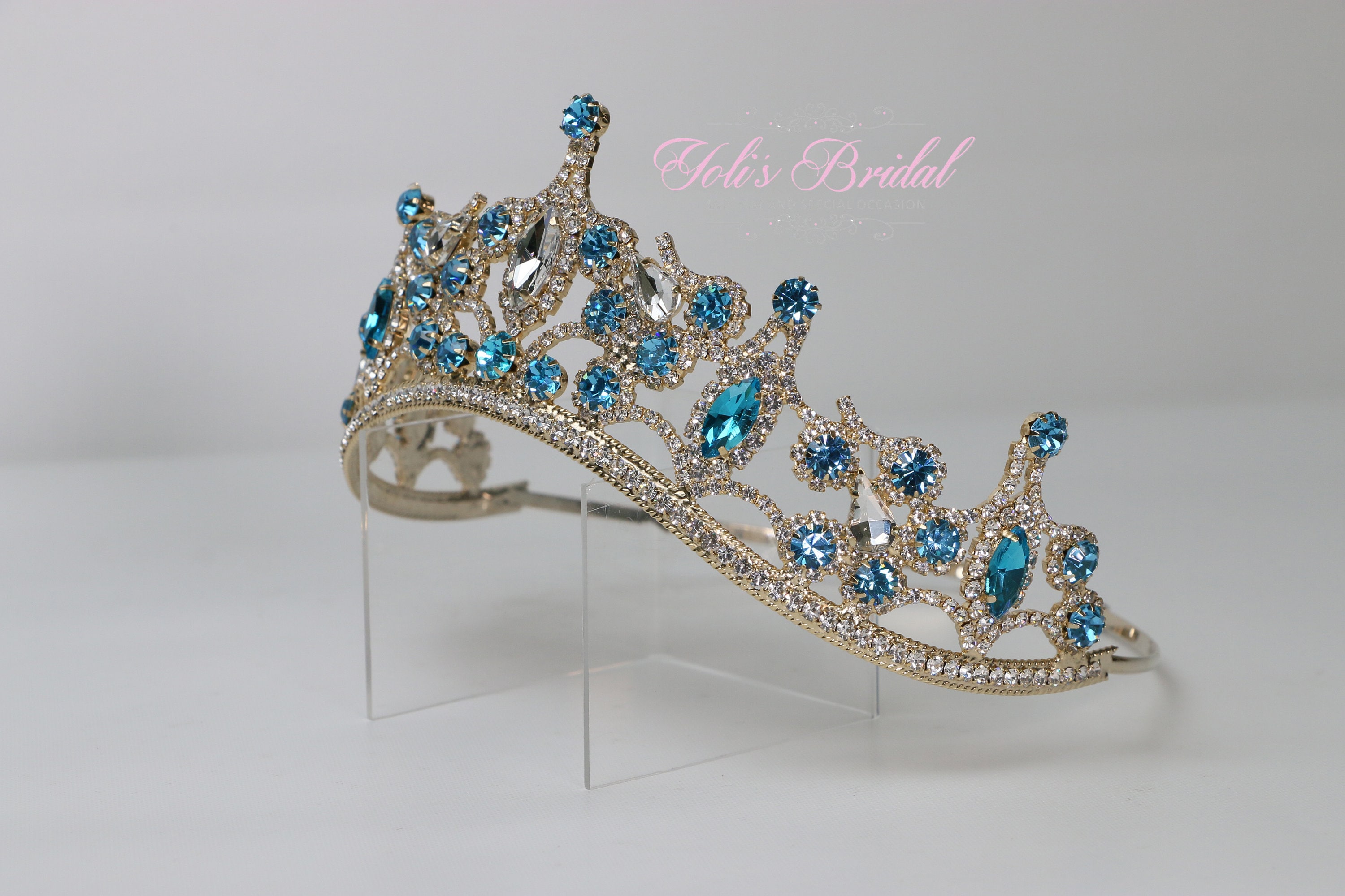 FAST SHIPPING!!! Gold Wedding Tiara, Gold Crystal Bridal Tiara, Wedding ...