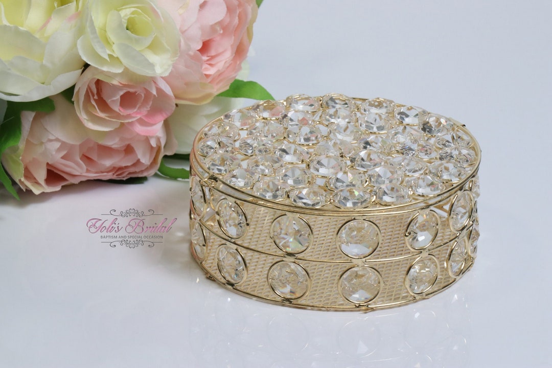 Gold Wedding Box, Lasso Box, Crystal Box, Treasure Chest, Wedding Gift ...