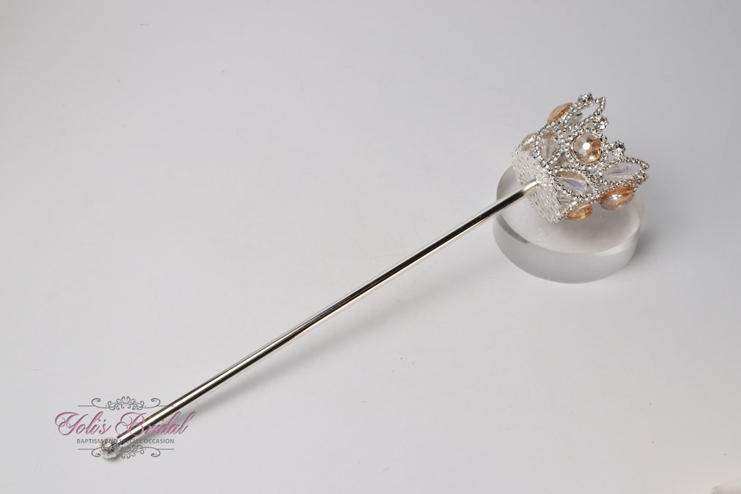 FAST SHIPPING Beautiful Silver Scepter, Gorgeous Crystal Scepter ...