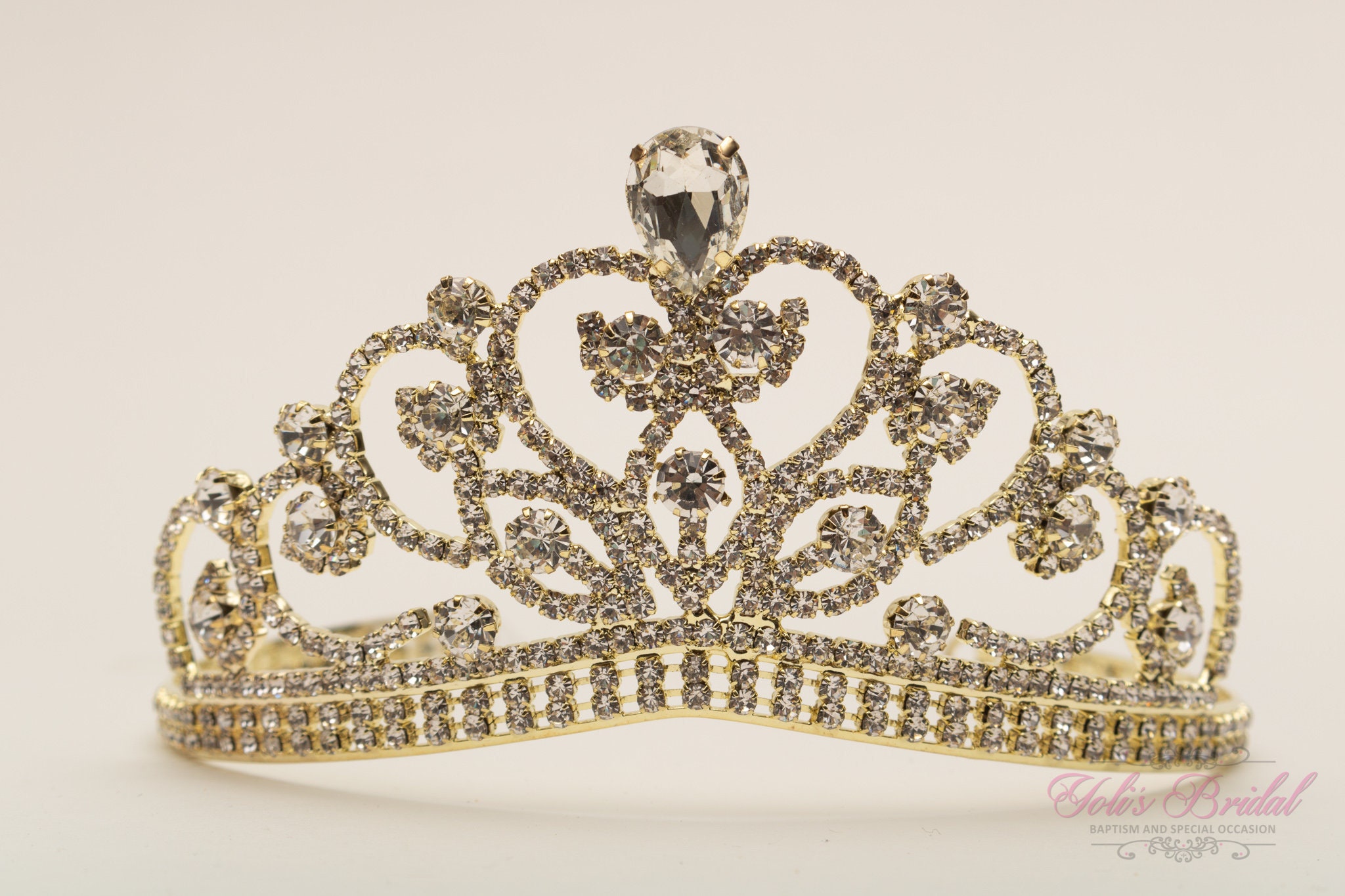 FAST SHIPPING Gold Girl Tiara Gorgeous Gold Crystal Girl | Etsy