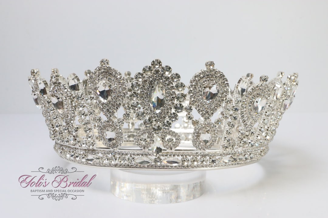 FAST SHIPPING! Silver Round Crown, Royal Crown, Full Crown, Tiara ...