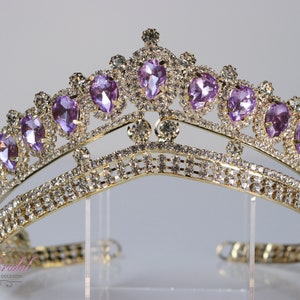 FAST SHIPPING!!! Gold With Lilac Tiara, Gorgeous Gold Tiara, Stunning ...