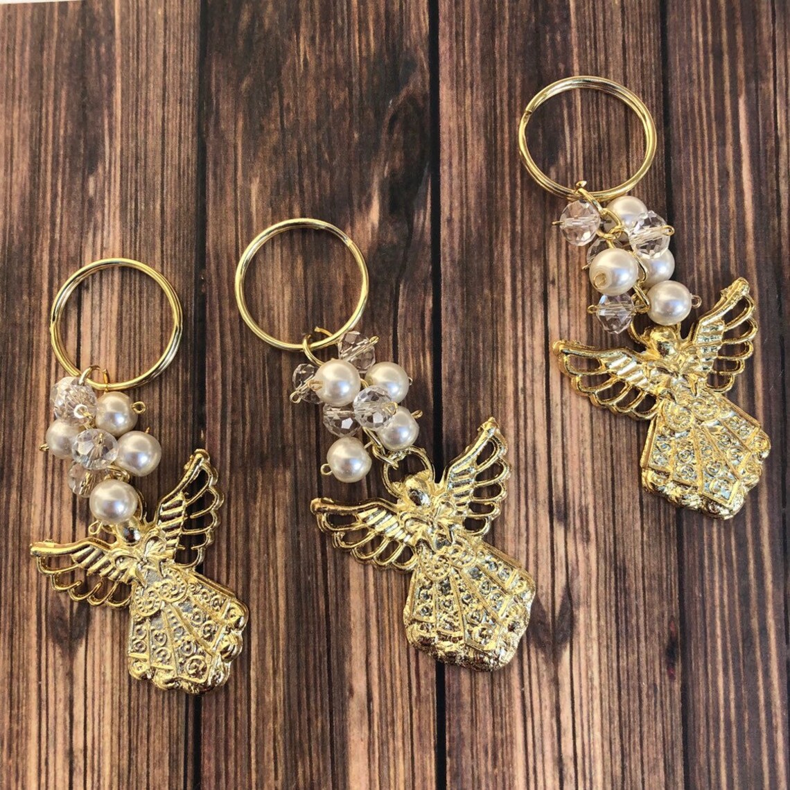 FAST SHIPPING 12 Pieces Gold Angel Key Chain Christening - Etsy