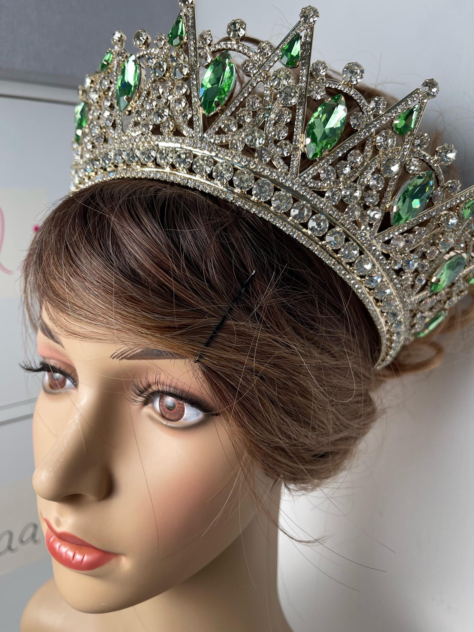 FAST SHIPPING!!! Gold With Jade Stones Crown, Gorgeous Gold Tiara ...
