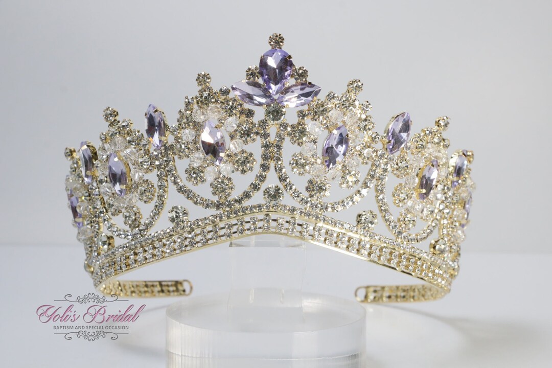 FAST SHIPPING!! Gold With Lilac Stones Tiara, Lilac Tiara, Bridal Crown ...