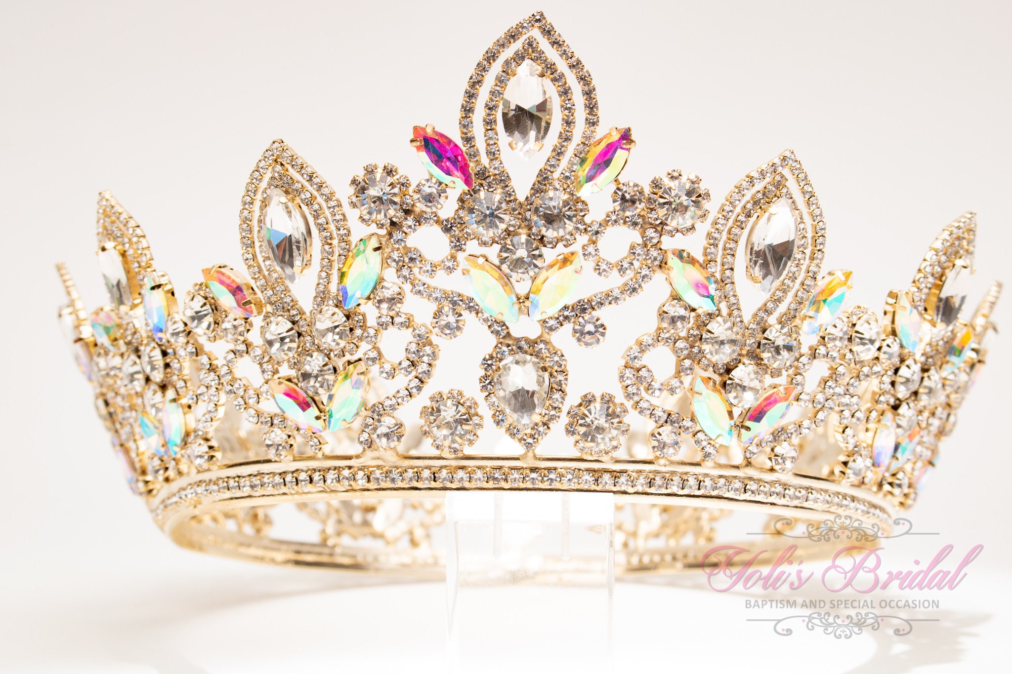 FAST SHIPPING!! Gold AB Round Crown, Royal Crown, Full Crown, Tiara ...