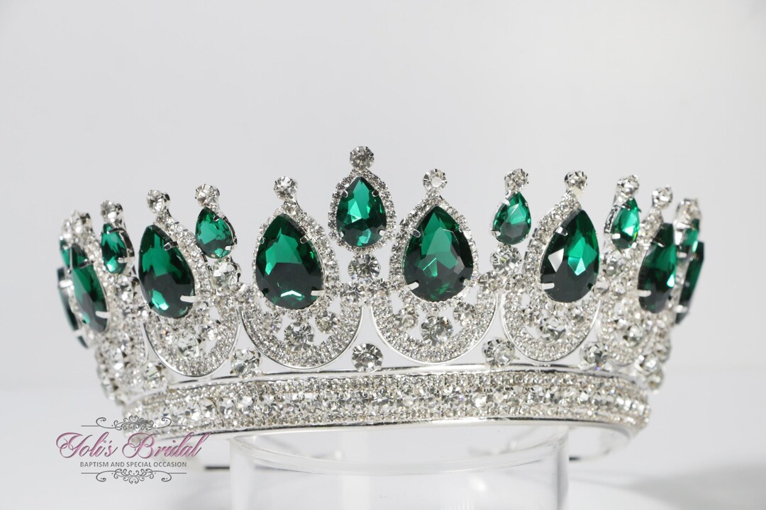 FAST SHIPPING! Silver Graceful Tiara With Jade Crystals, Wedding, Crown ...