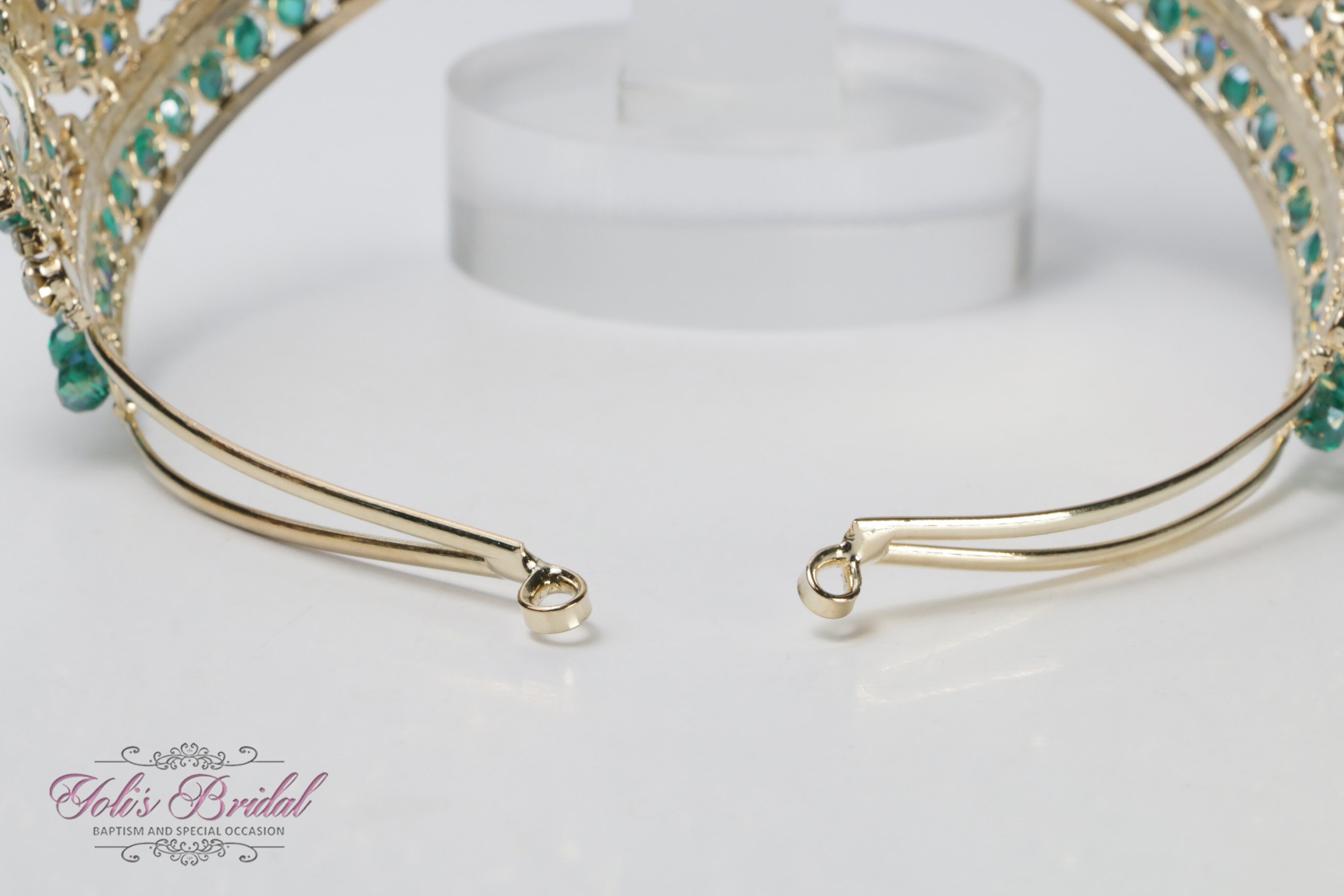 FAST SHIPPING!!! Beautiful Gold Tiara With Jade Stones, Gold Tiara ...