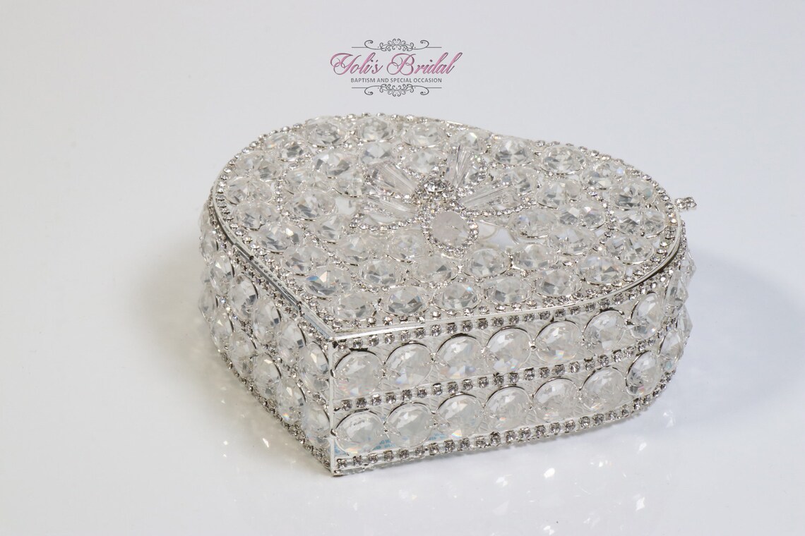 Silver Wedding Box, Lasso Box, Crystal Box, Treasure Chest, Wedding ...