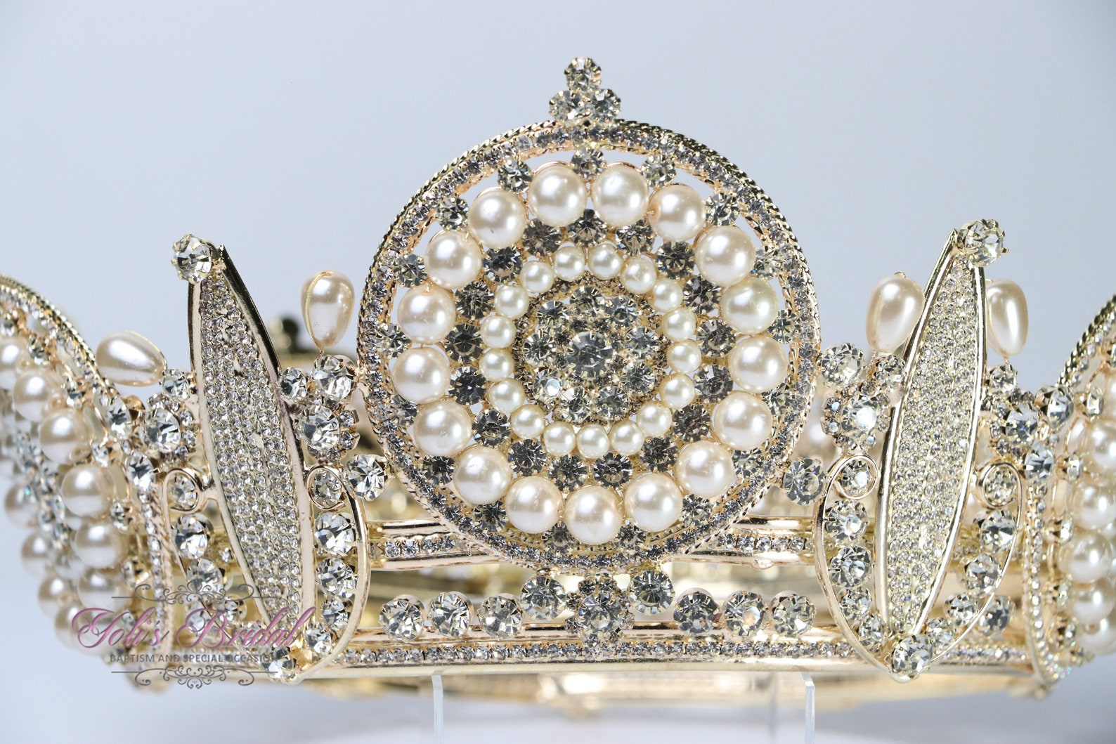 FAST SHIPPING Gold Pearls Round Crown Circular Crown Full - Etsy