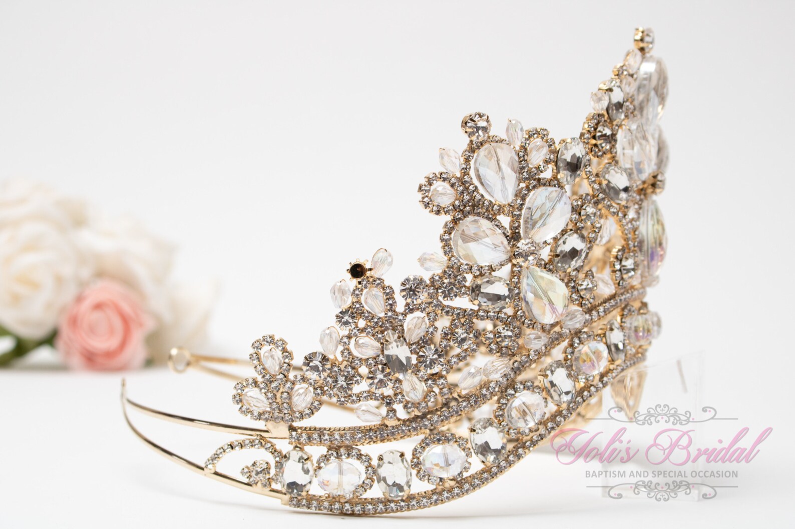 FAST SHIPPING Gold Sparkling Tiara Crystal Tiara Wedding - Etsy