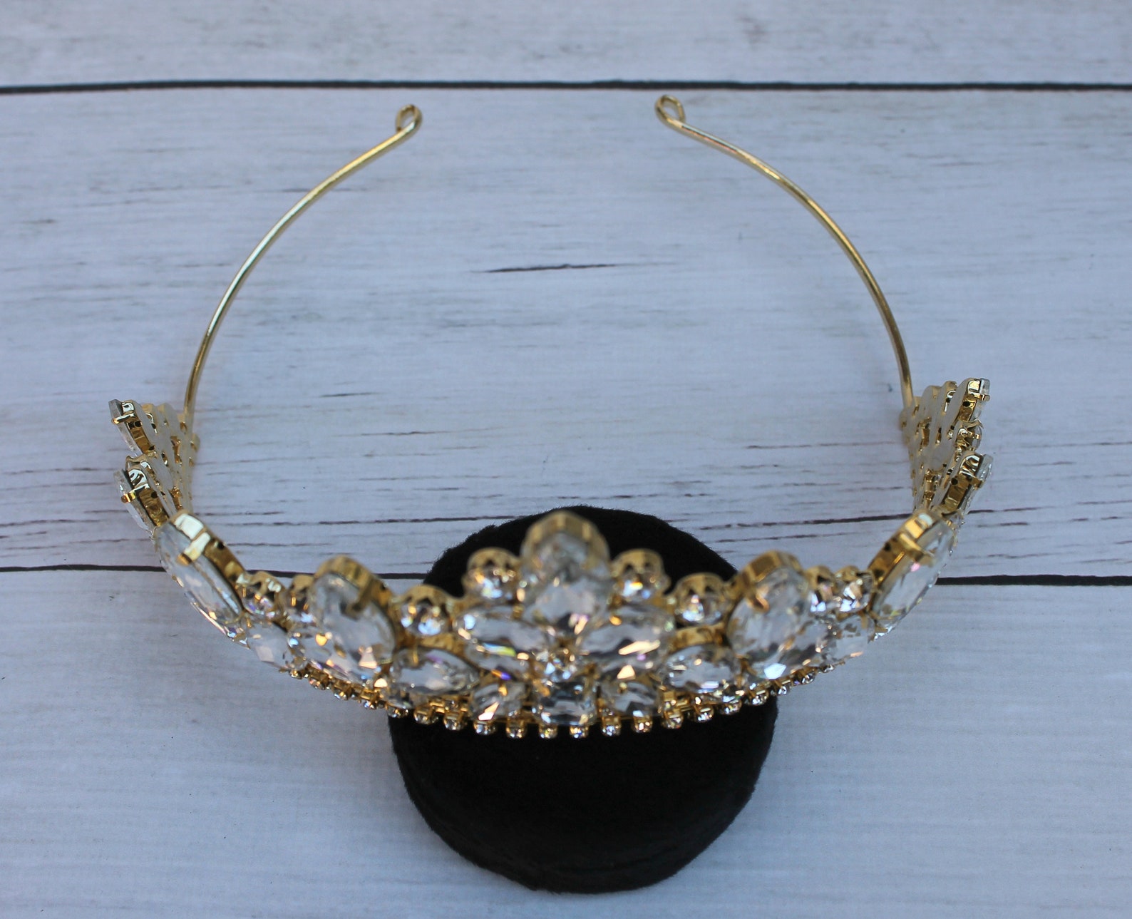 FAST SHIPPING Gold Sparkling Tiara Crystal Tiara Wedding - Etsy