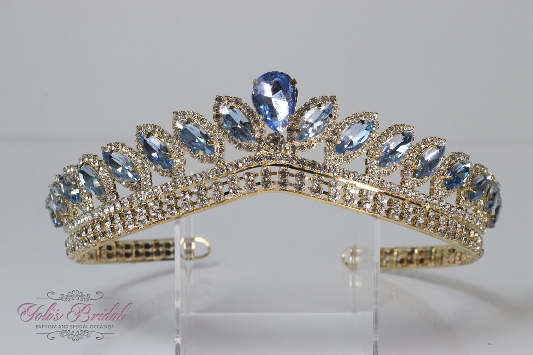 FAST SHIPPING Gold With Royal Blue Tiara Gorgeous Gold - Etsy