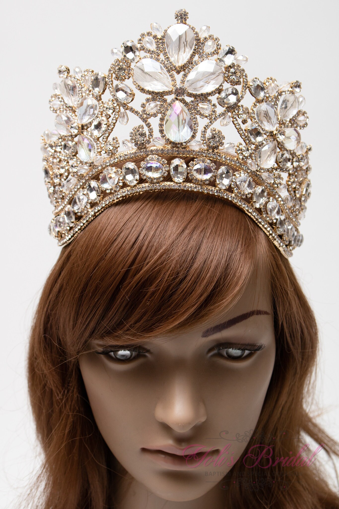 FAST SHIPPING Gold Sparkling Tiara Crystal Tiara Wedding | Etsy
