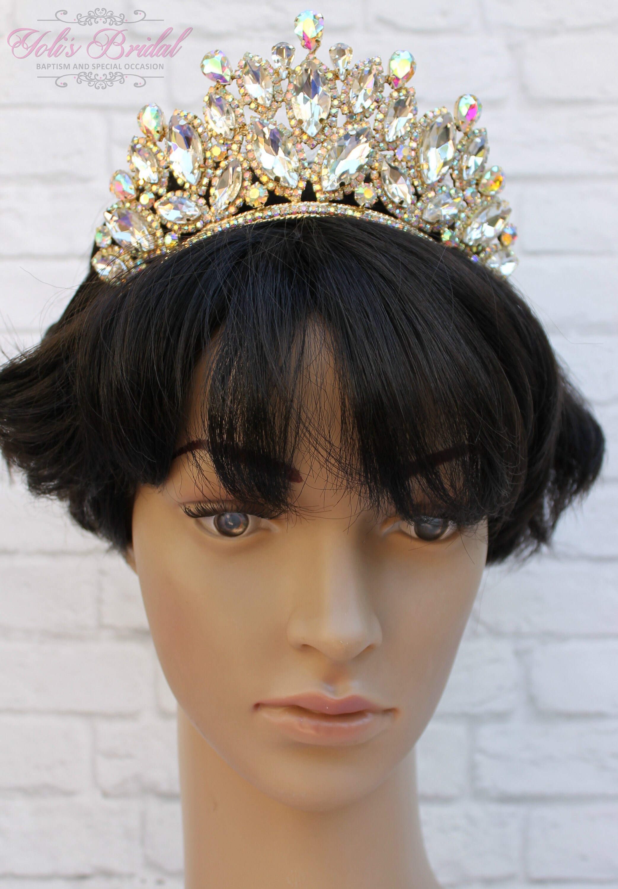 FAST SHIPPING Gold Sparkling Tiara Crystal Tiara Wedding | Etsy