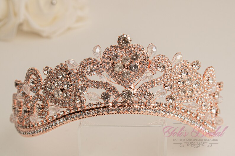 FAST SHIPPING!!! Rose Gold Girl Tiara, Gorgeous Rose Gold Crystal Girl ...