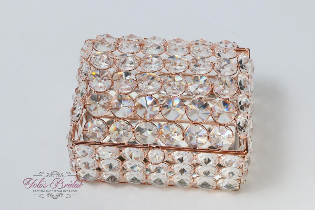 NEW!!! Beautiful Crystal Box, Rose Gold Wedding Lasso Box, Wedding ...