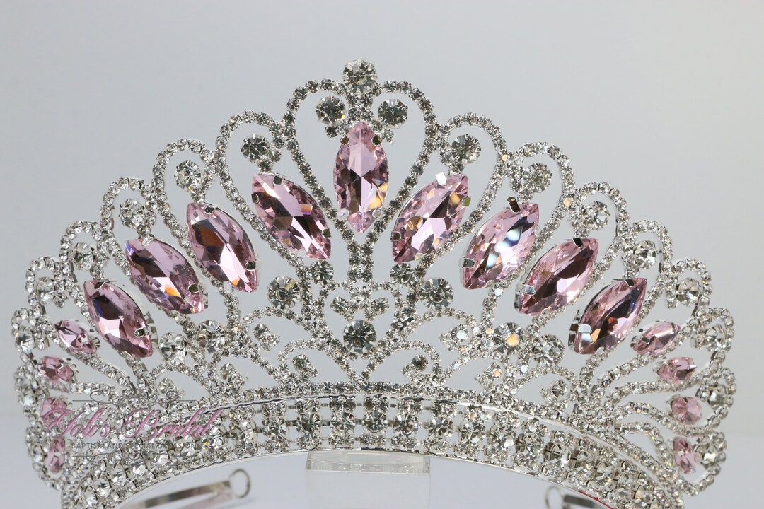 FAST SHIPPING!!! Silver With Pink Stones Tiara, Communion Tiara, Bridal ...