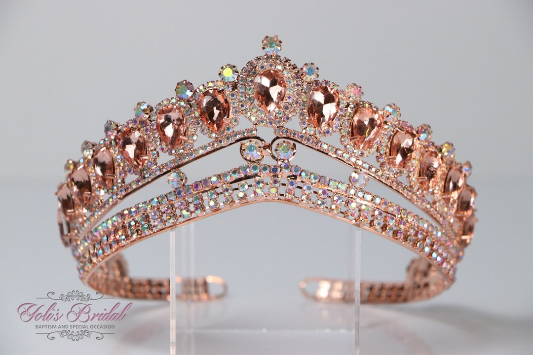 FAST SHIPPING!!! Rose Gold With Rose Gold and AB Stones Tiara, Gorgeous ...